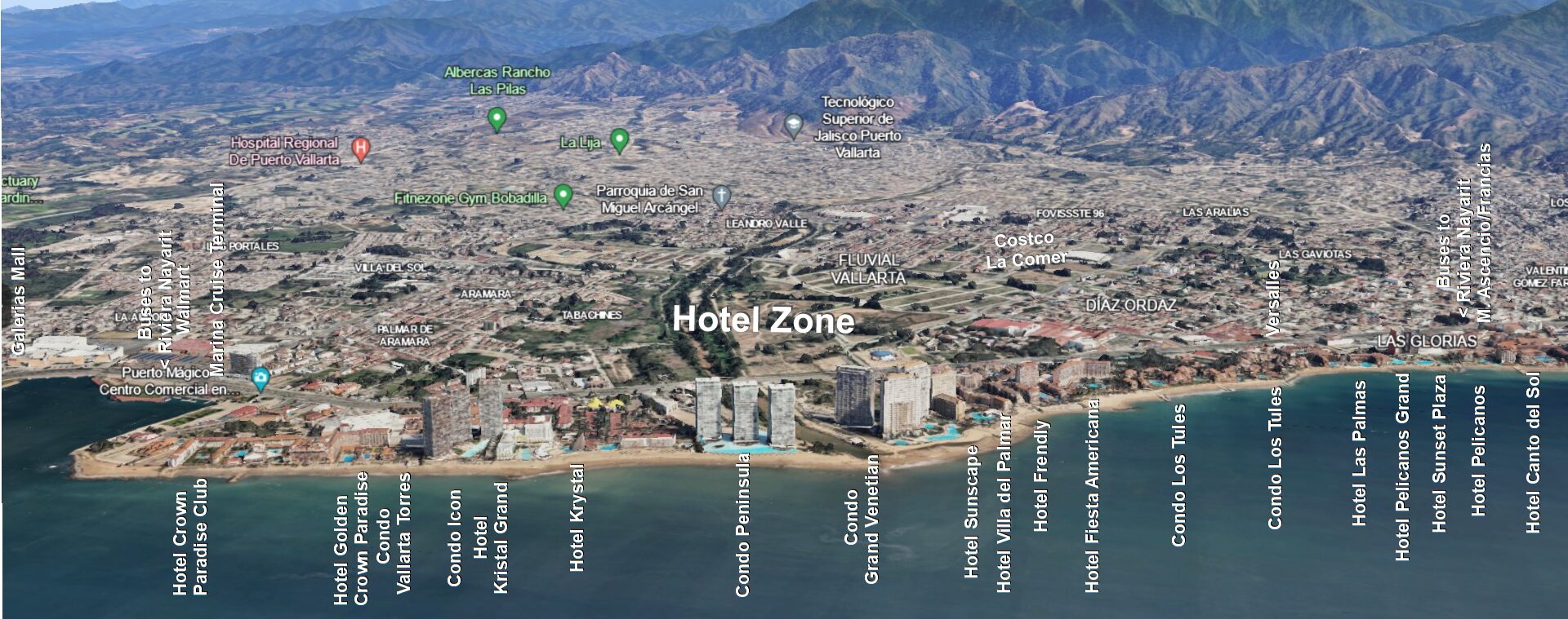 Maps Puerto Vallarta Areas for Your Hotel - Promovision